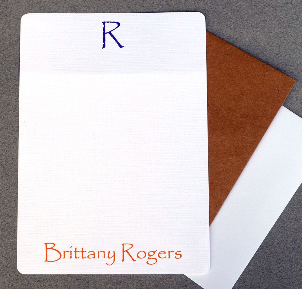 Contemporary Monogrammed, Writing Paper Stationery - Set Of | Inspire ...