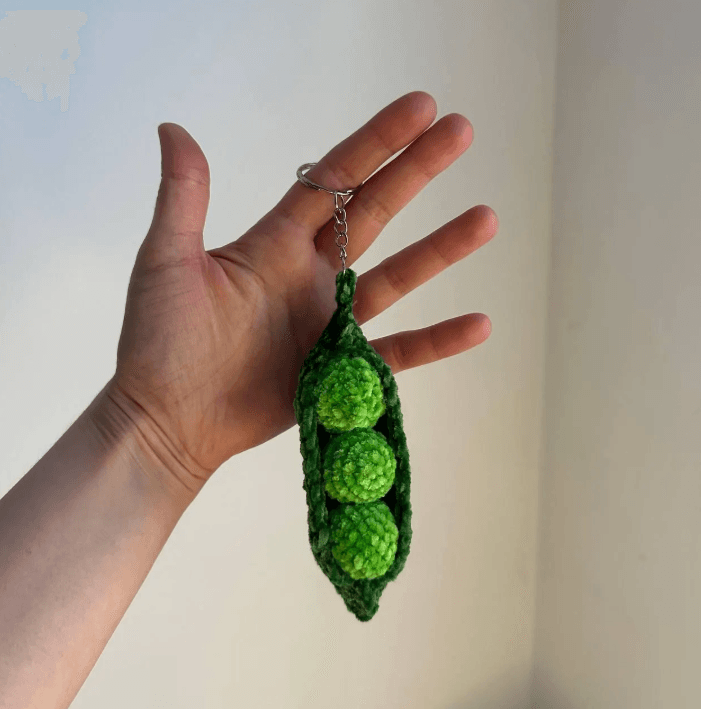 Handmade Crochet Pea Keychain - Cute Green Pea Keychain, Uni | Inspire ...