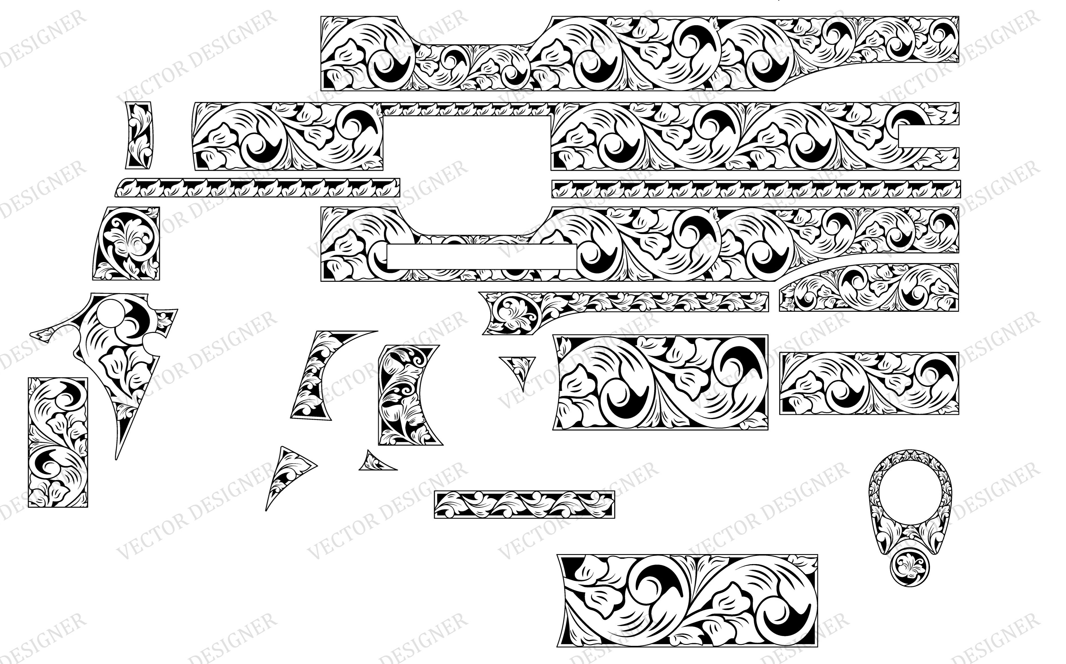 Laser Engraving Vector Design Colt 1911 Government "SCROLLWO | Inspire ...