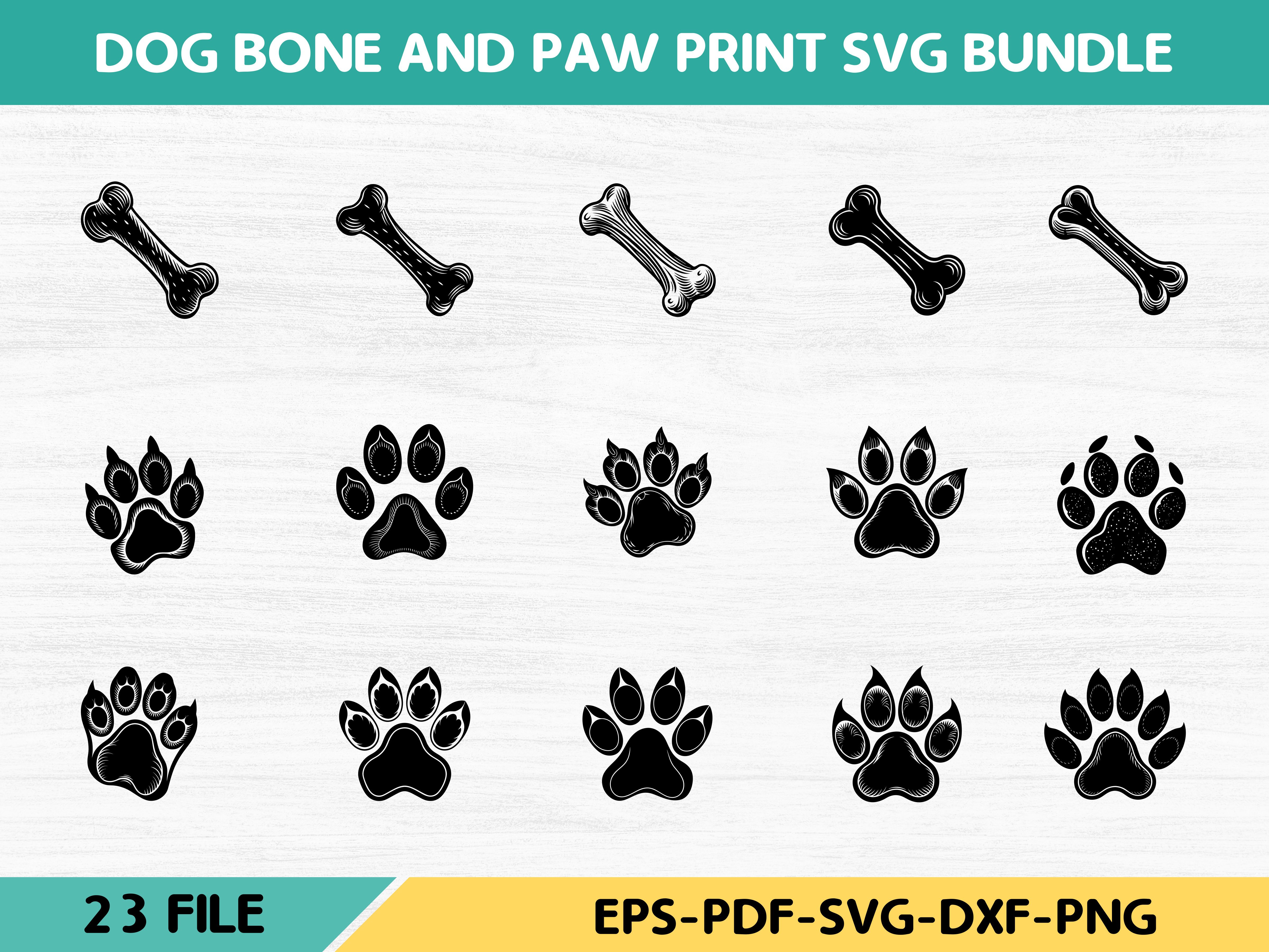 Dog Bone and Paw Print | Inspire Uplift