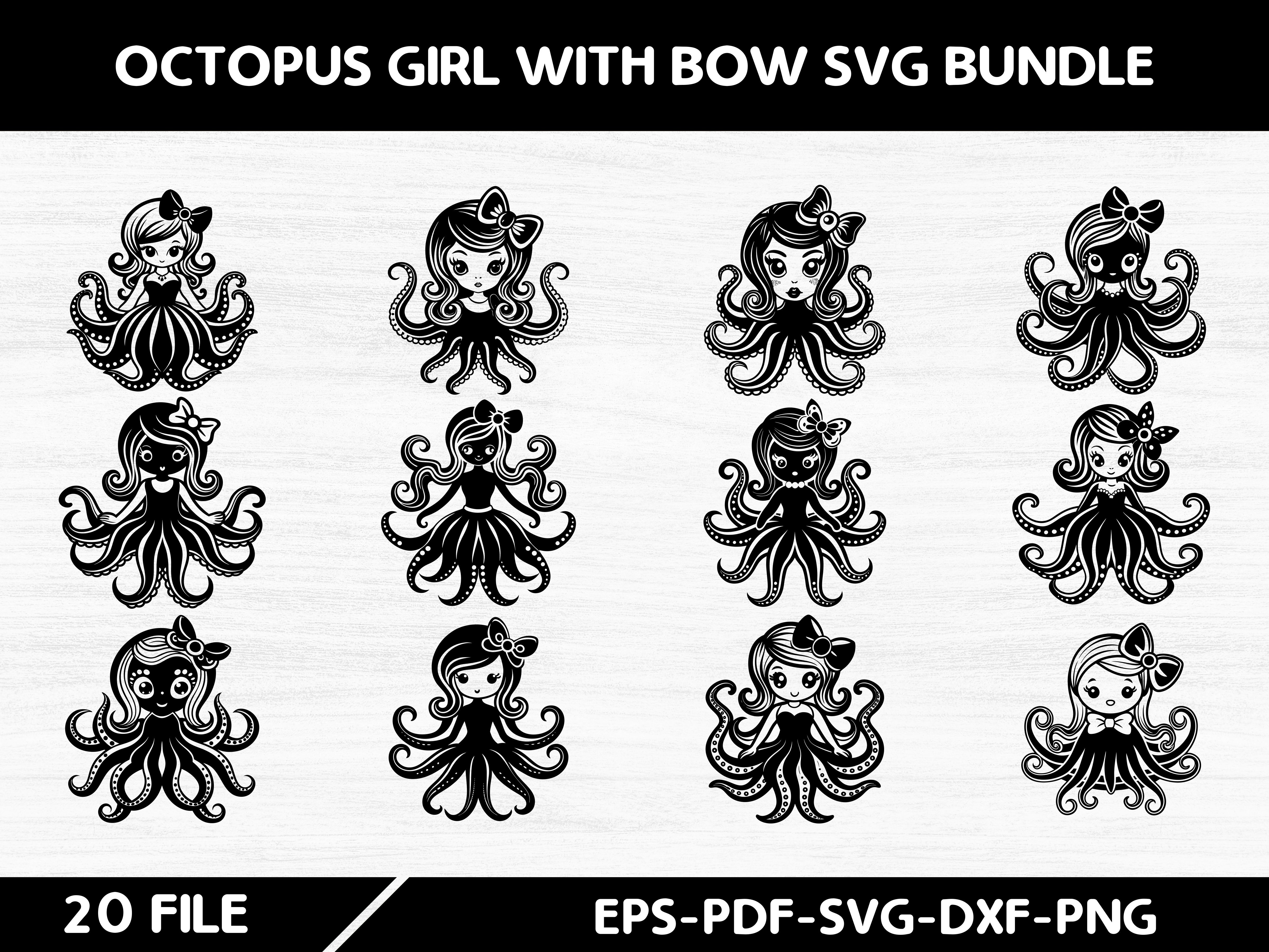 Octopus girl with bow | Inspire Uplift