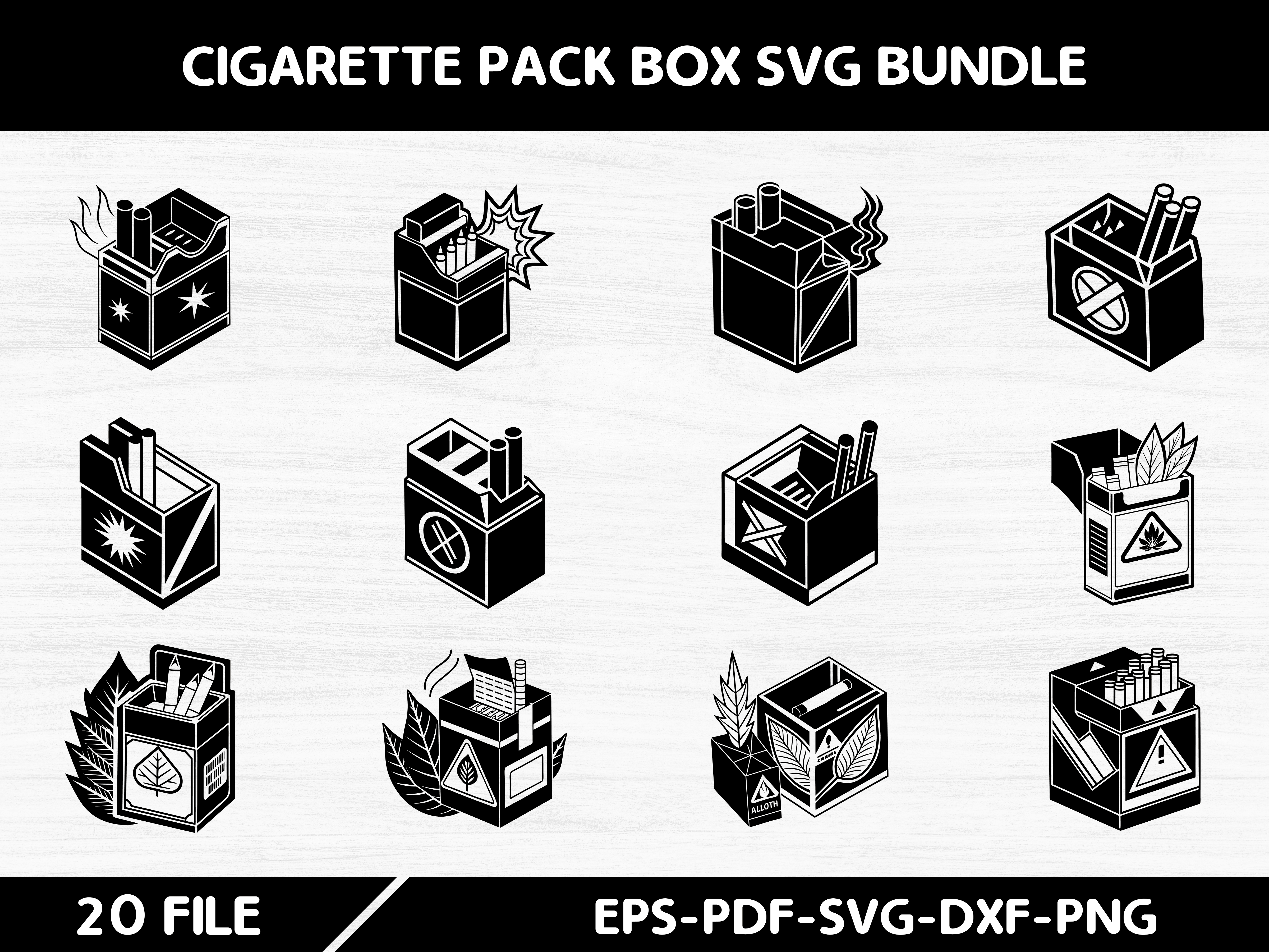 cigarette pack box svg bundle | Inspire Uplift