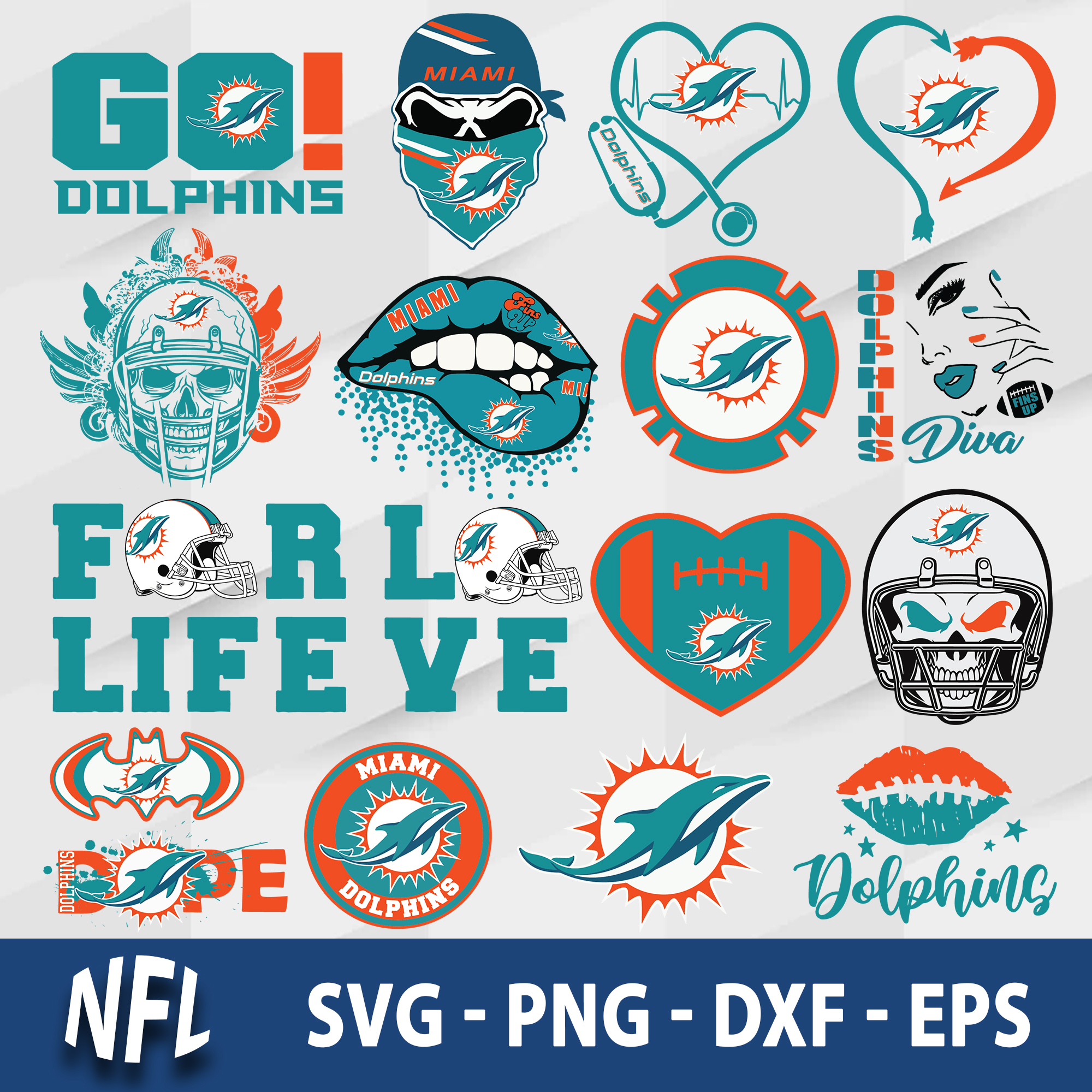 Miami Dolphins SVG Bundle, Miami Dolphins SVG, NFL SVG, Spor | Inspire ...