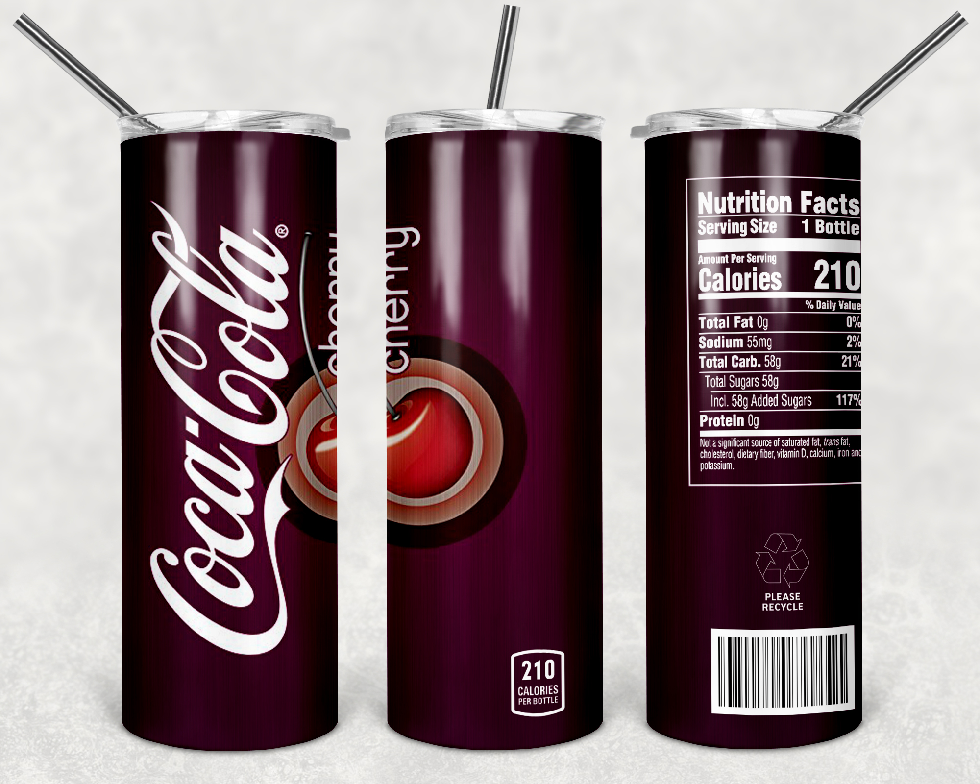 Cherry Coke Tumbler Wrap Design - PNG Sublimation Printing D | Inspire ...