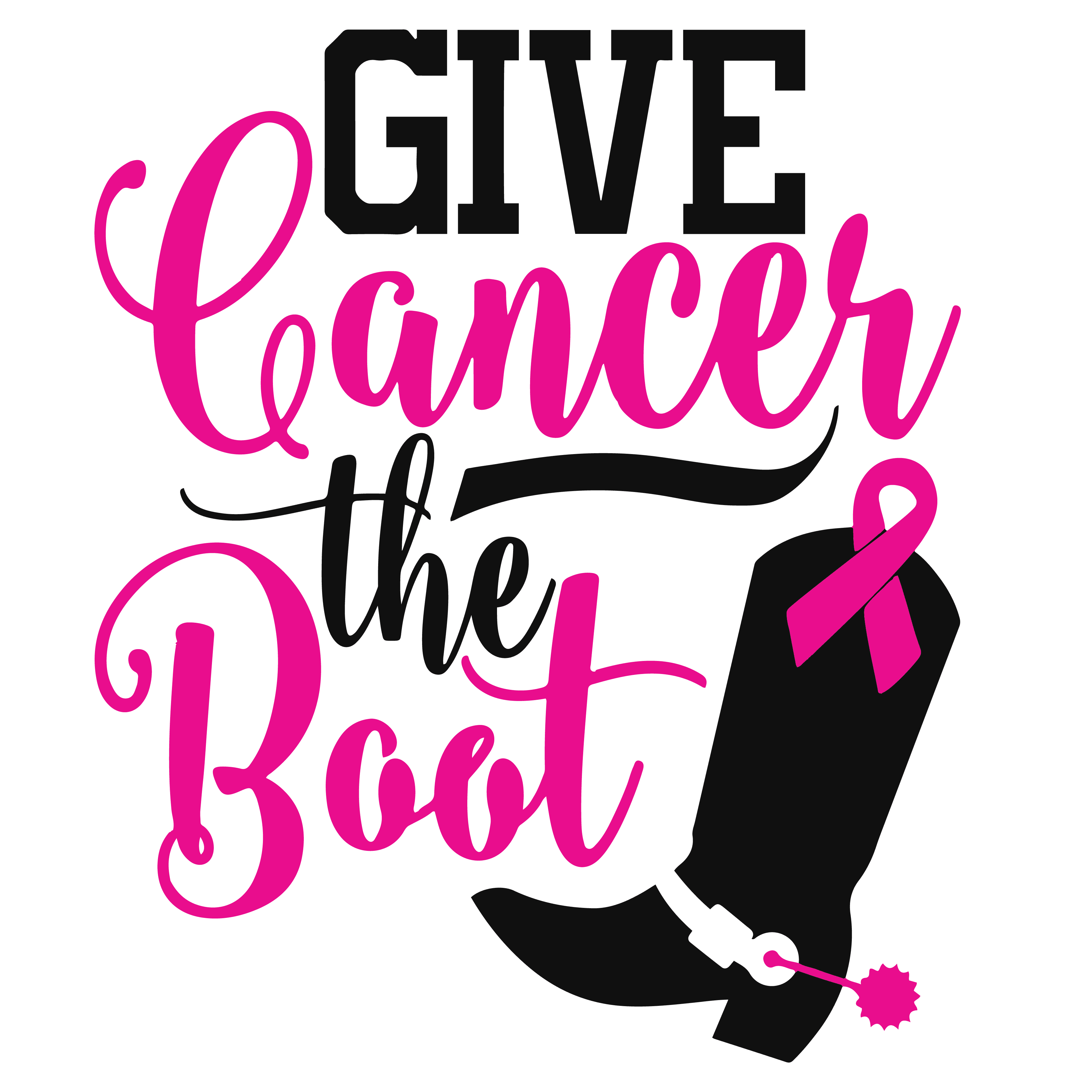 Give cancer the boot SVG, Breast Cancer SVG, Pink Awareness | Inspire ...