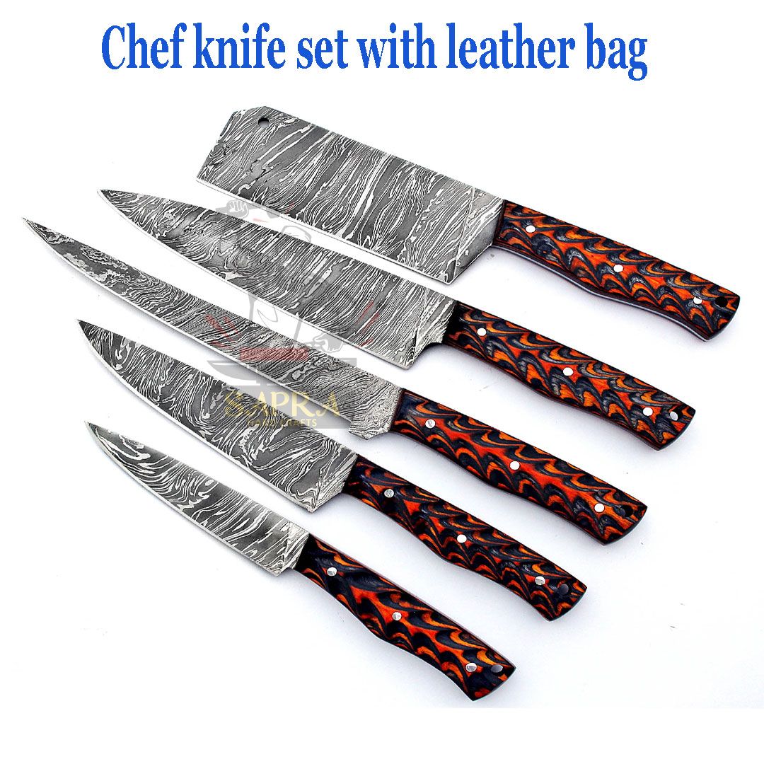 Handmade Damascus Steel Chef Knife Set – Professional BBQ & | Inspire ...