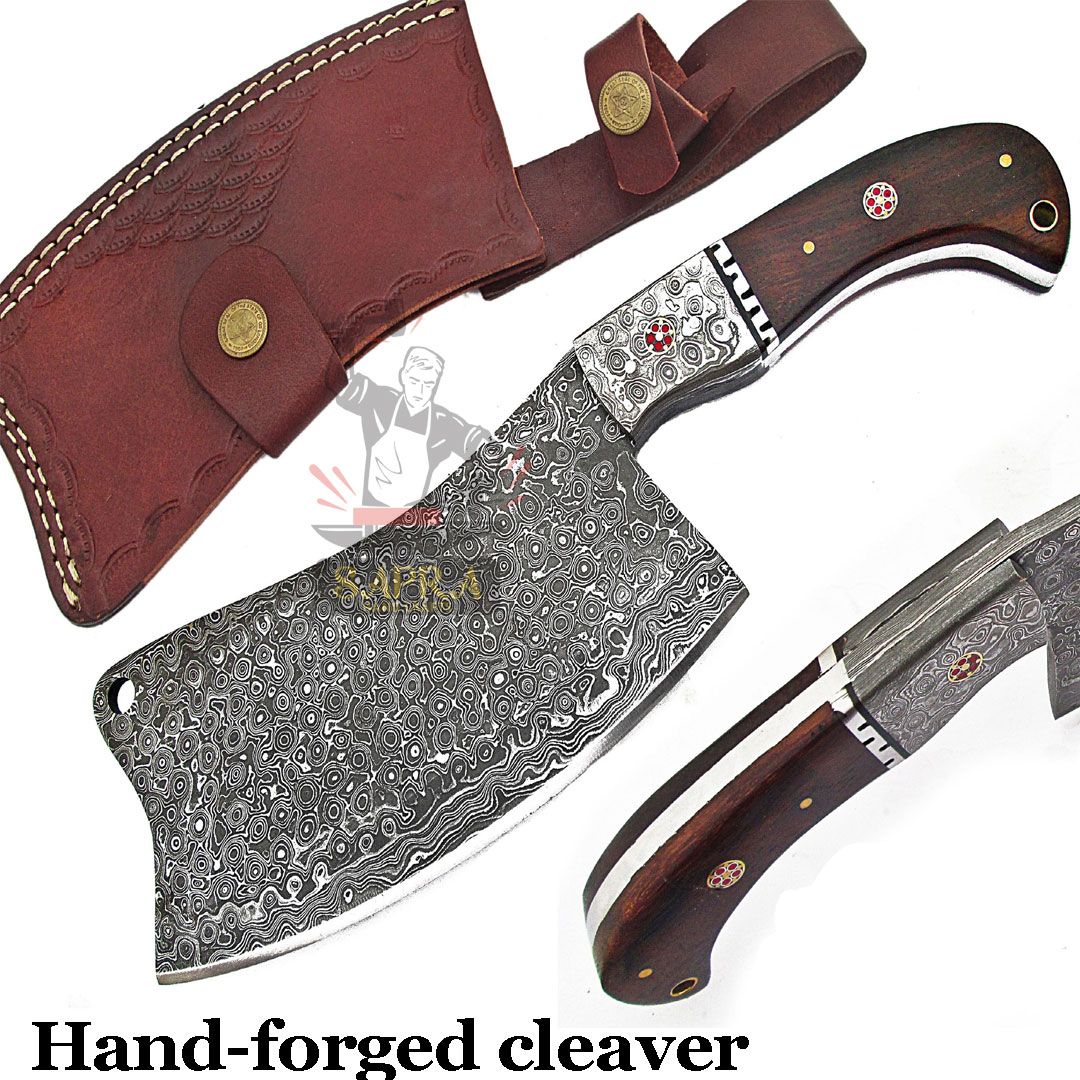 handmade-damascus-cleaver-forged-rain-drop | Inspire Uplift