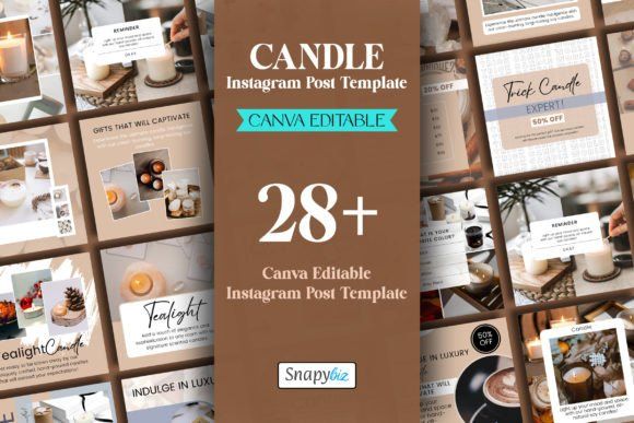 Candle Instagram Post Templates for Canva – Boost Your Candl | Inspire ...
