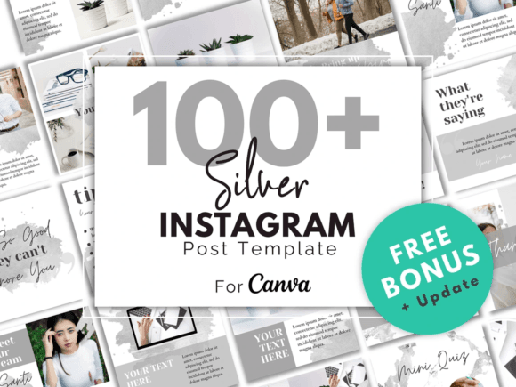 Silver Instagram Post Template Canva | Inspire Uplift