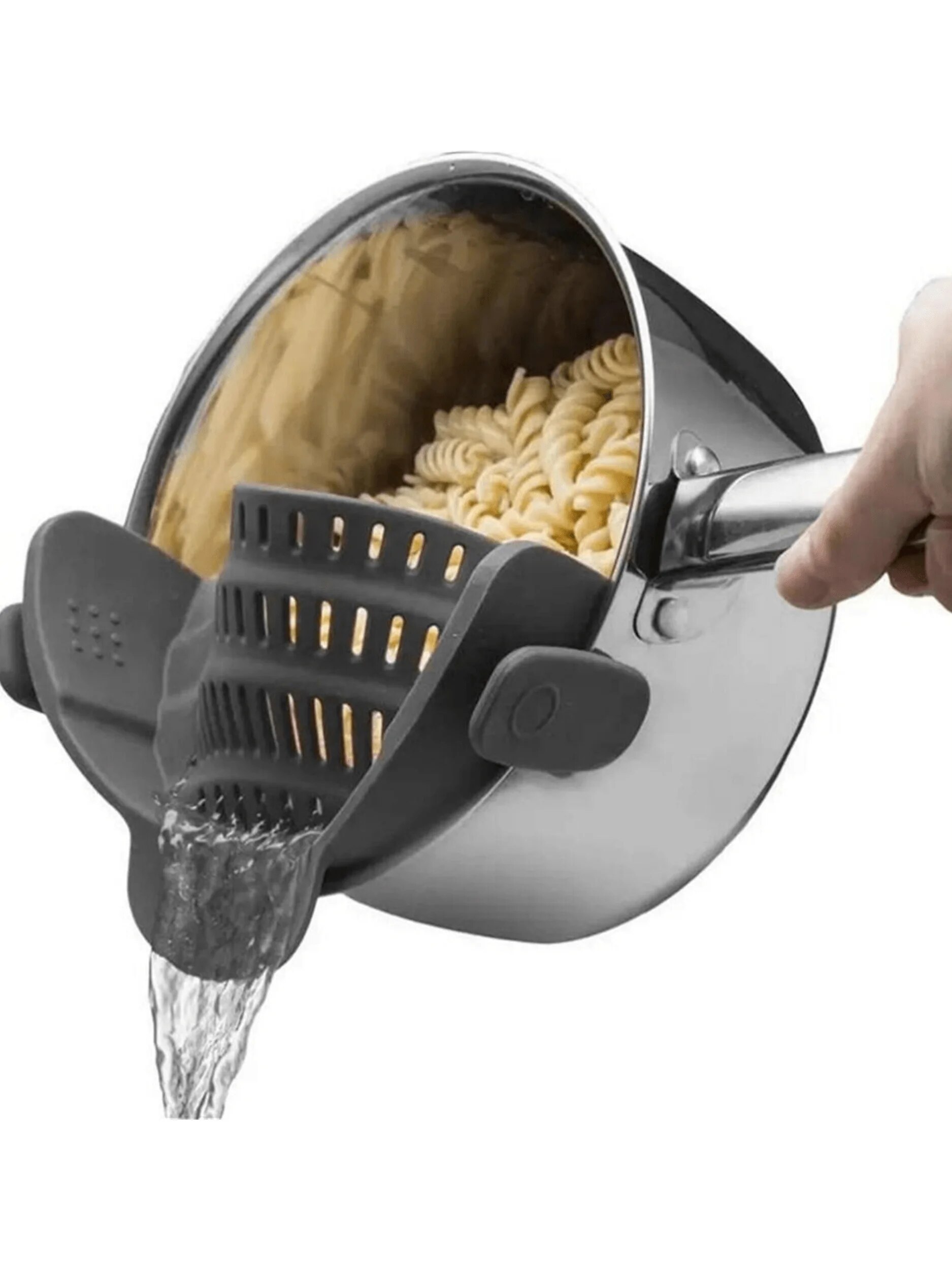 Adjustable Silicone Clip On Strainer Handheld Pasta Draine | Inspire Uplift