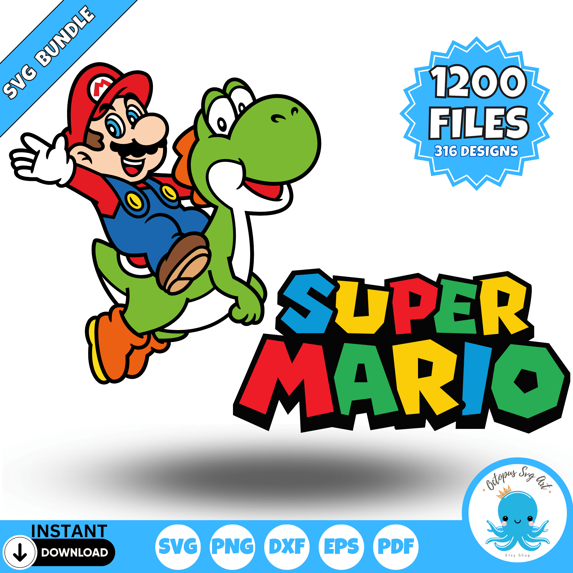 Super Mario SVG Bundle | Mario Cut Files for Cricut & Silhou | Inspire ...