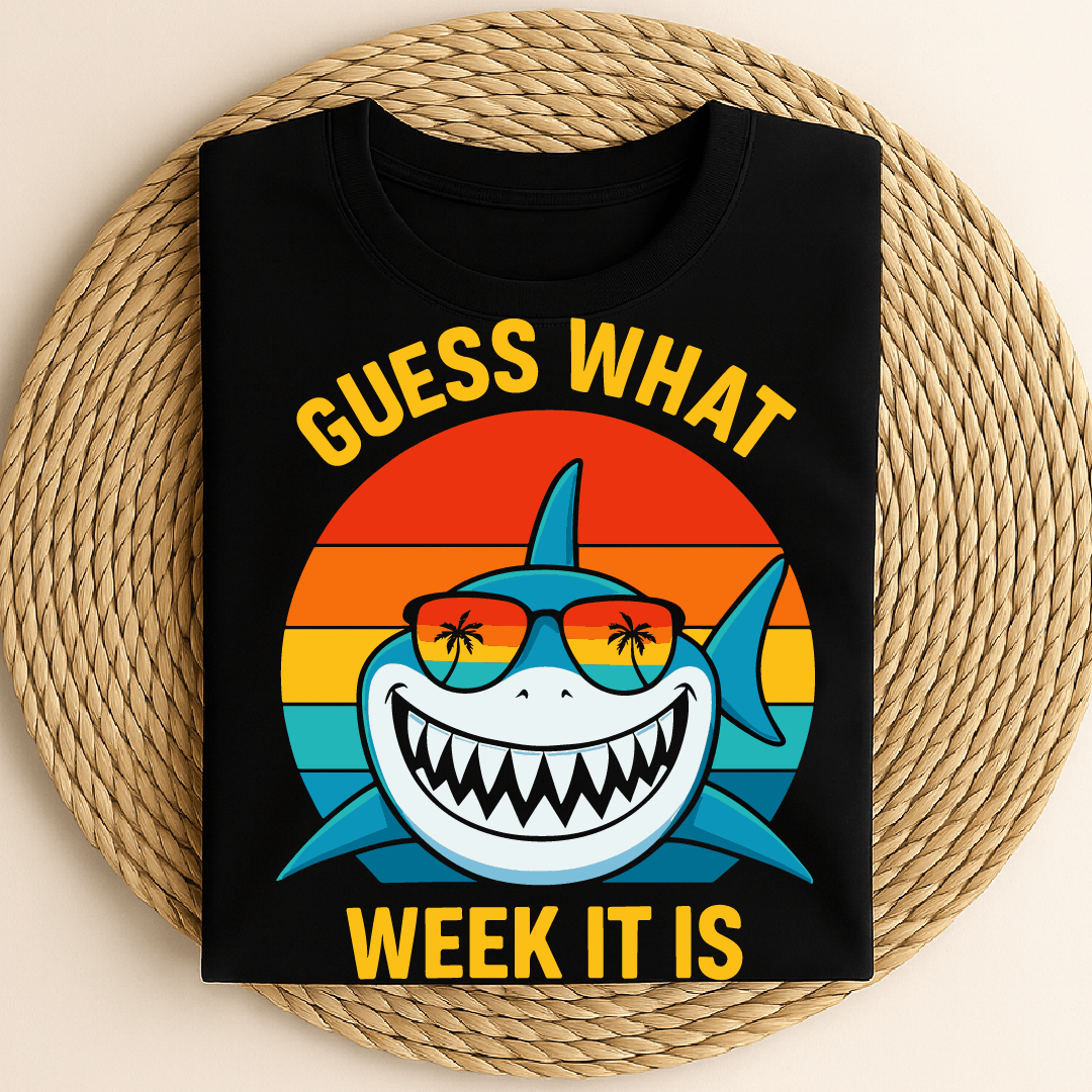 Guess What Week It Is Funny Shark Week Retro Sunset Sunglass | Inspire ...