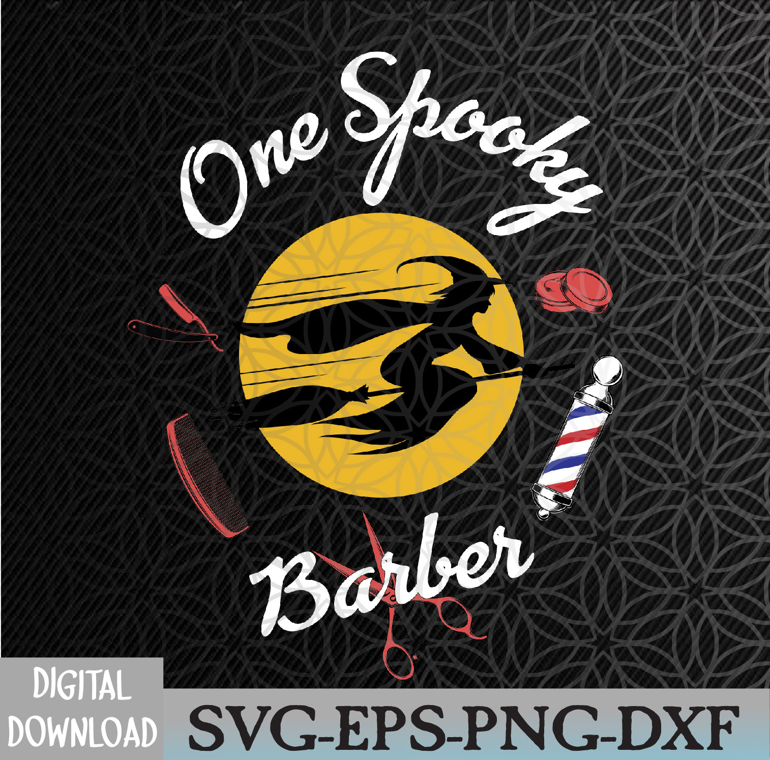 Spooky Barber Halloween Funny Barber Svg, Eps, Png, Dxf, Di | Inspire ...