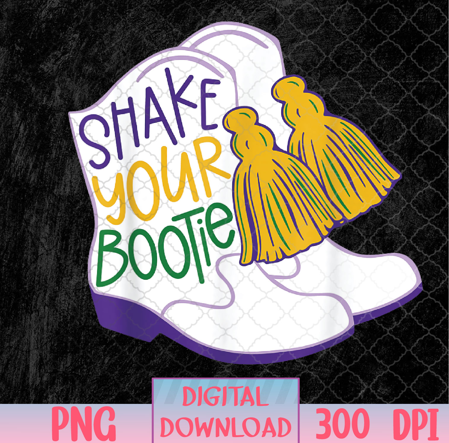 Shake Your Bootie Mardi Gras Bead Boot Carnival Celebration | Inspire ...