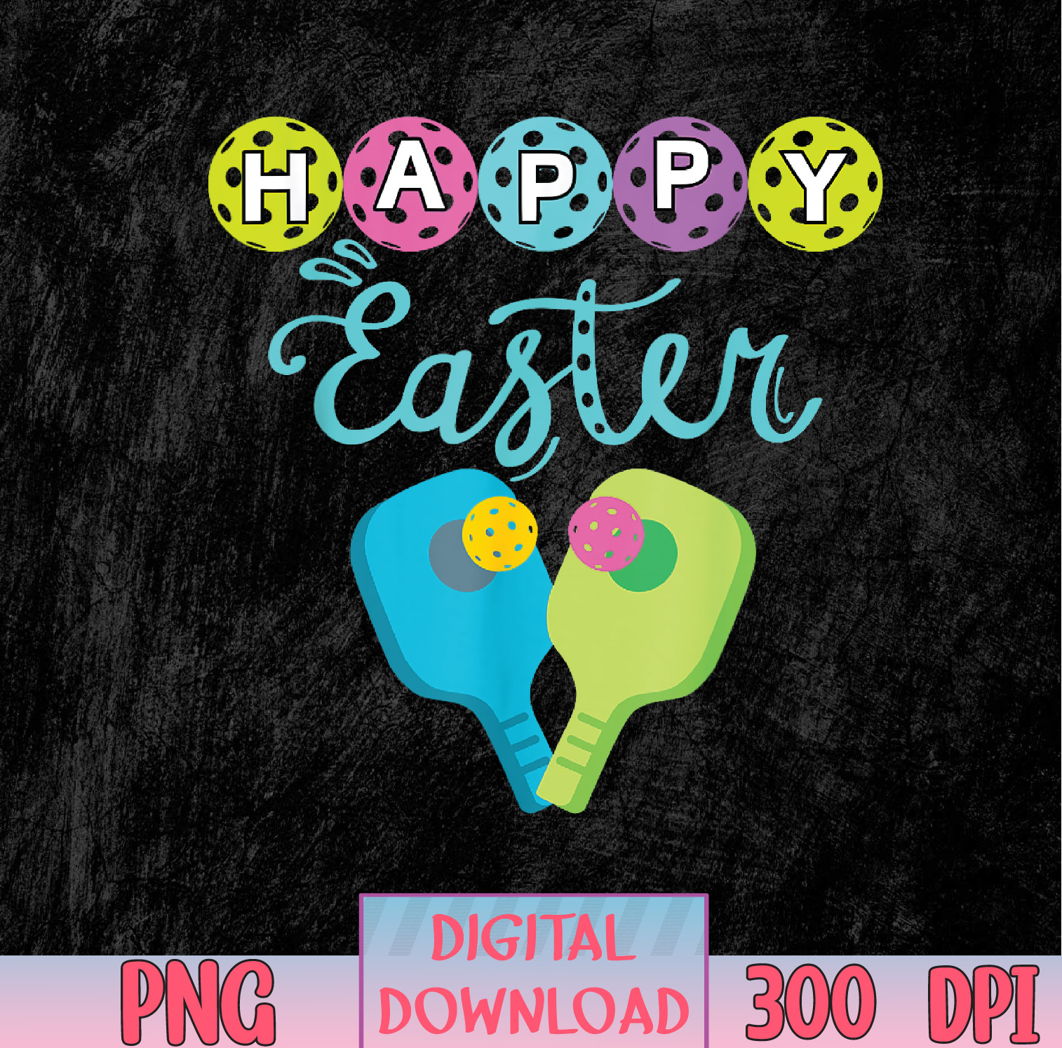 Happy Easter Pickleballs & Paddles Pickleball Player PNG, Su | Inspire ...