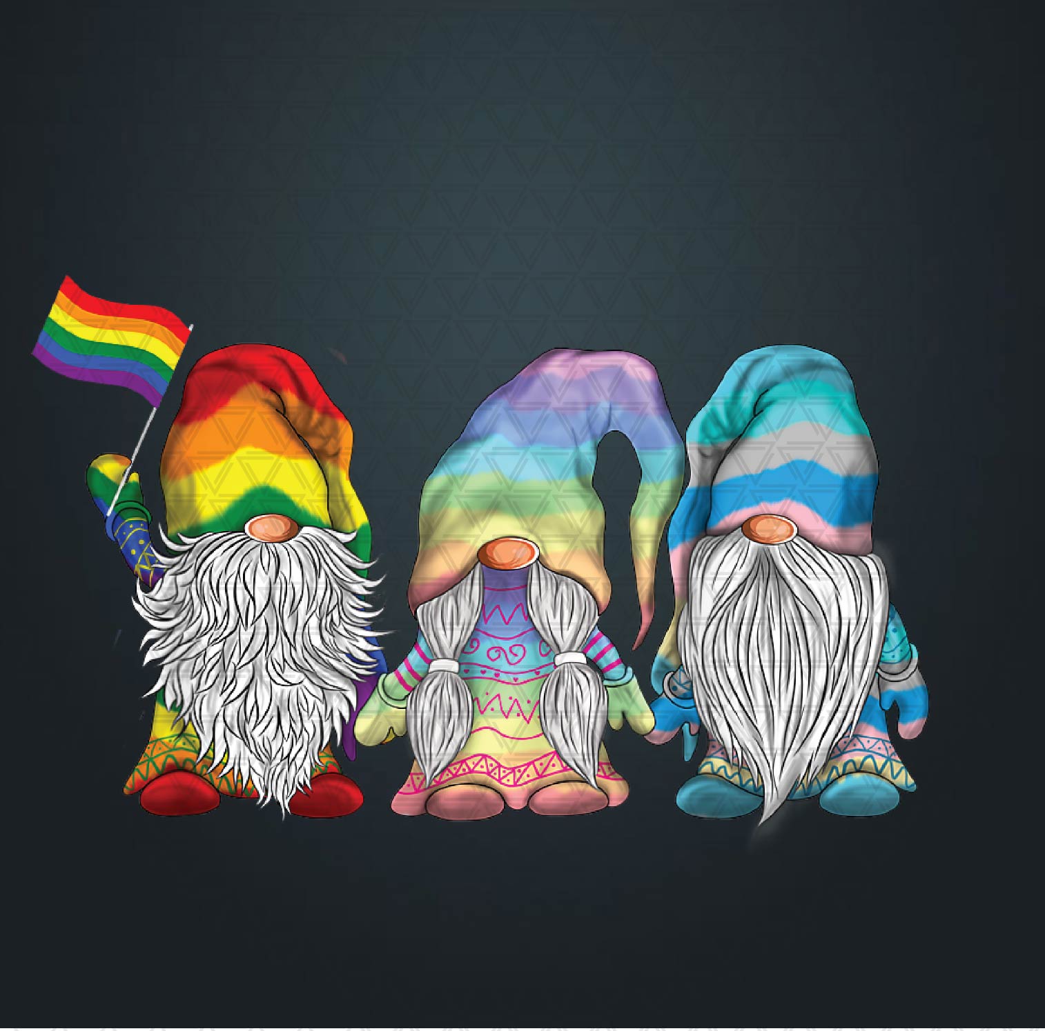 LGBT Rainbow Gnomes Pride Month Png Design | Inspire Uplift