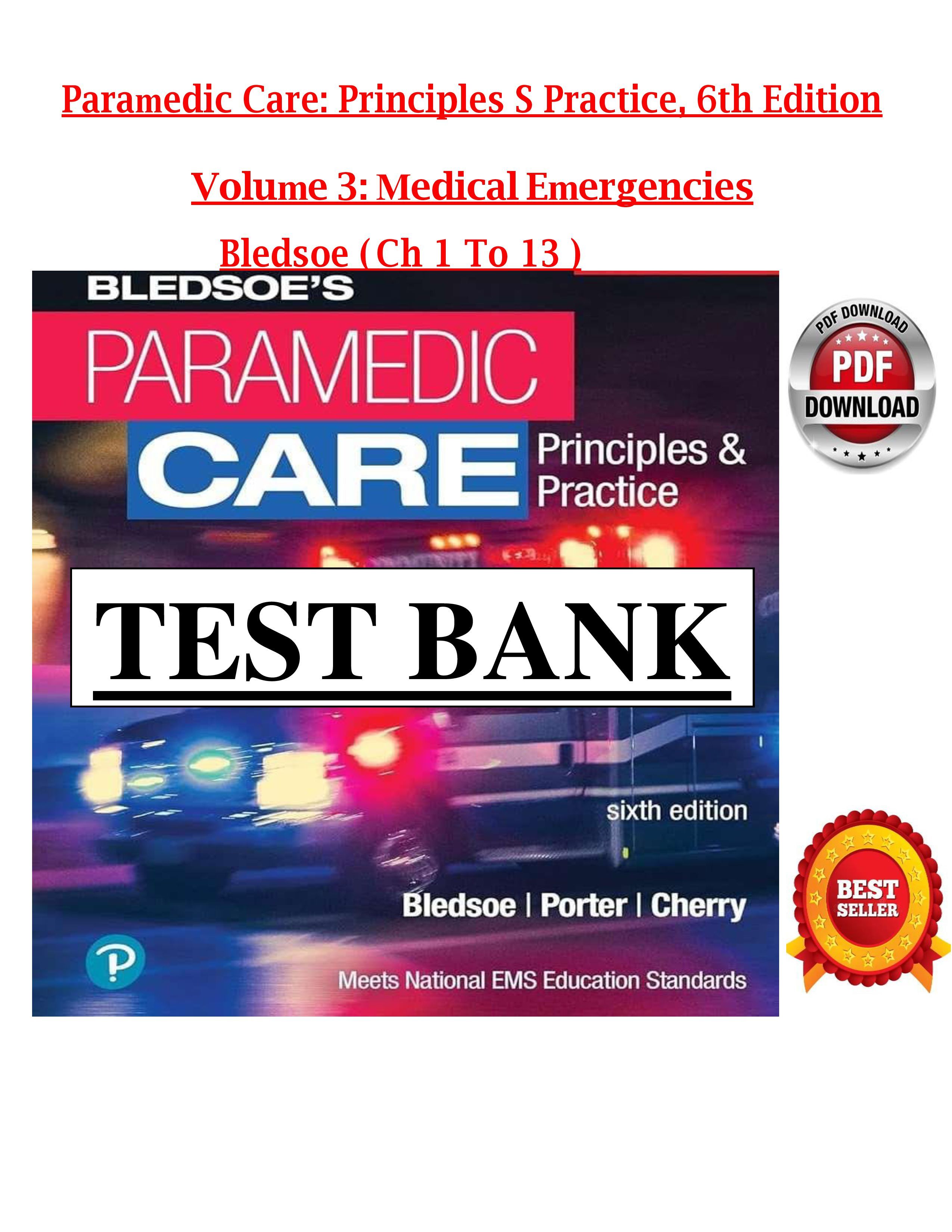 TEST BANK For Paramedic Care - Principles and Practice, 6th | Inspire ...