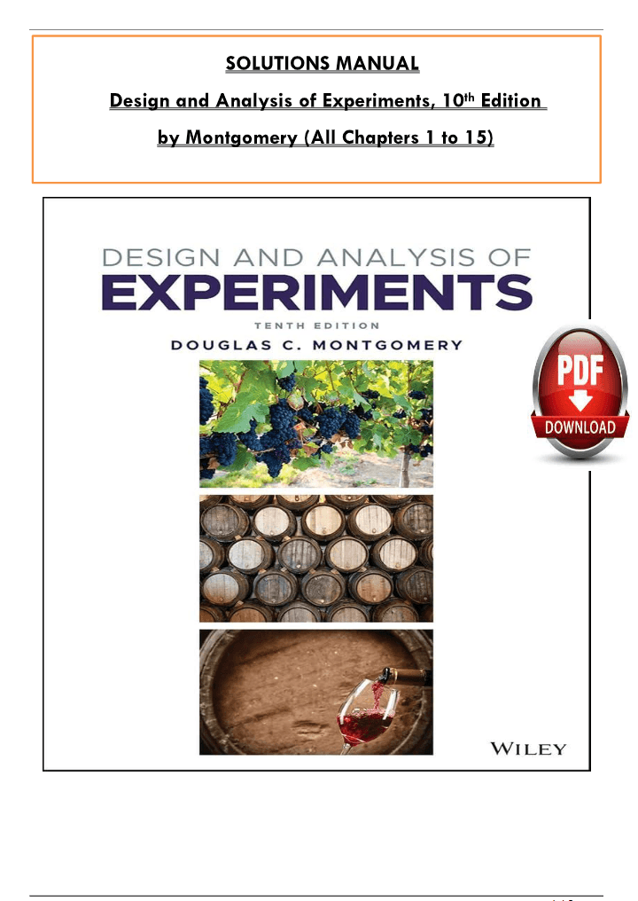Solution Manual - Design and Analysis of Experiments, 10th E | Inspire Uplift