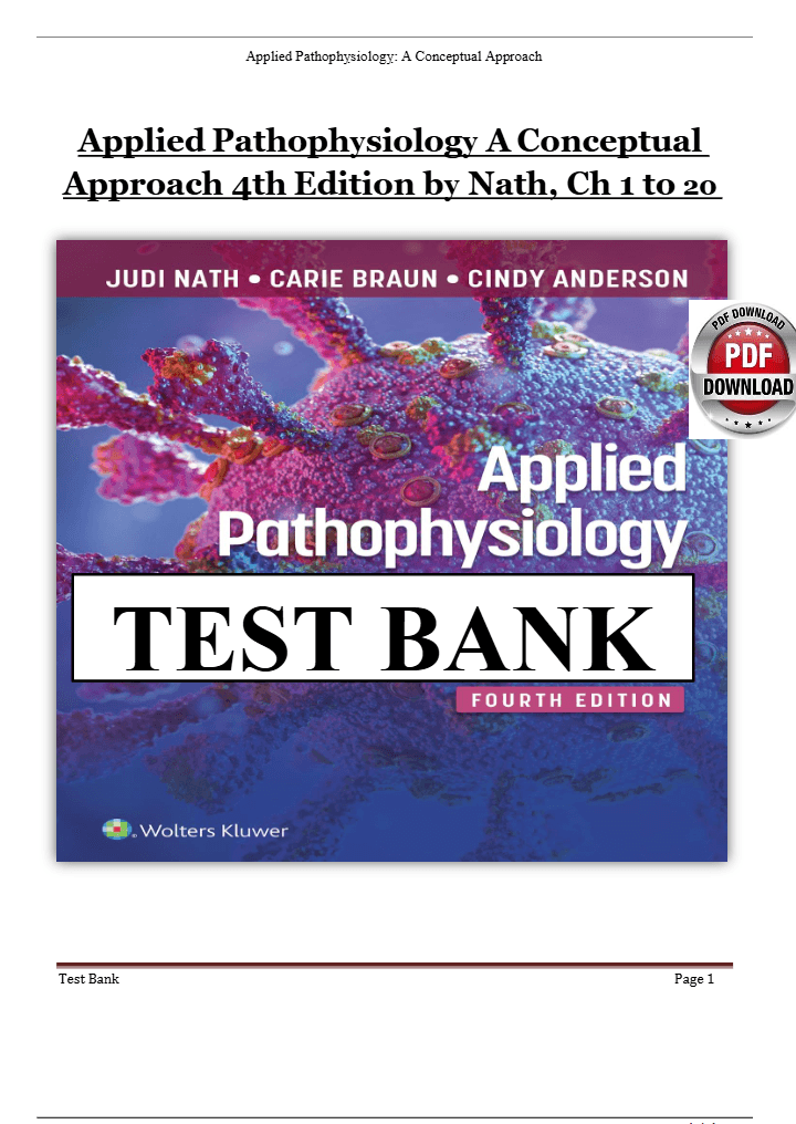 Applied Pathophysiology A Conceptual Approach 4th Edition by | Inspire ...