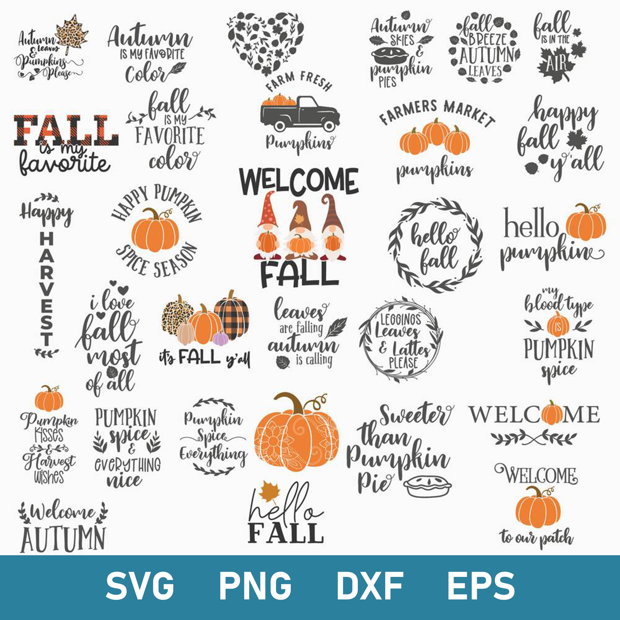 Autumn Bundle Svg, Fall Svg, Pumpkin Spice Svg, Autumn Quote | Inspire Uplift