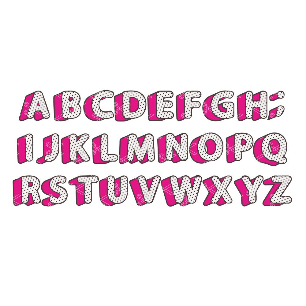 Lol Girly Doll Abc Polka Dots Alphabet Letters Svg, Png Dxf | Inspire ...