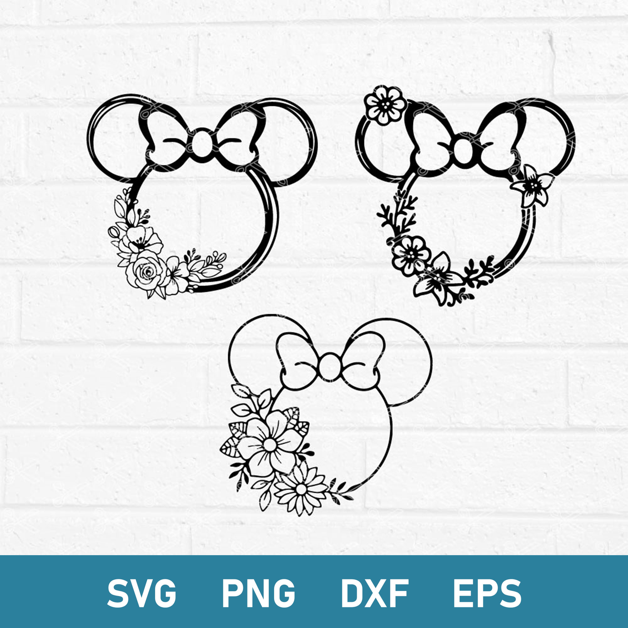Minnie Flower Svg, Minnie Mouse Svg, Disney Svg, Png Dxf Eps | Inspire ...