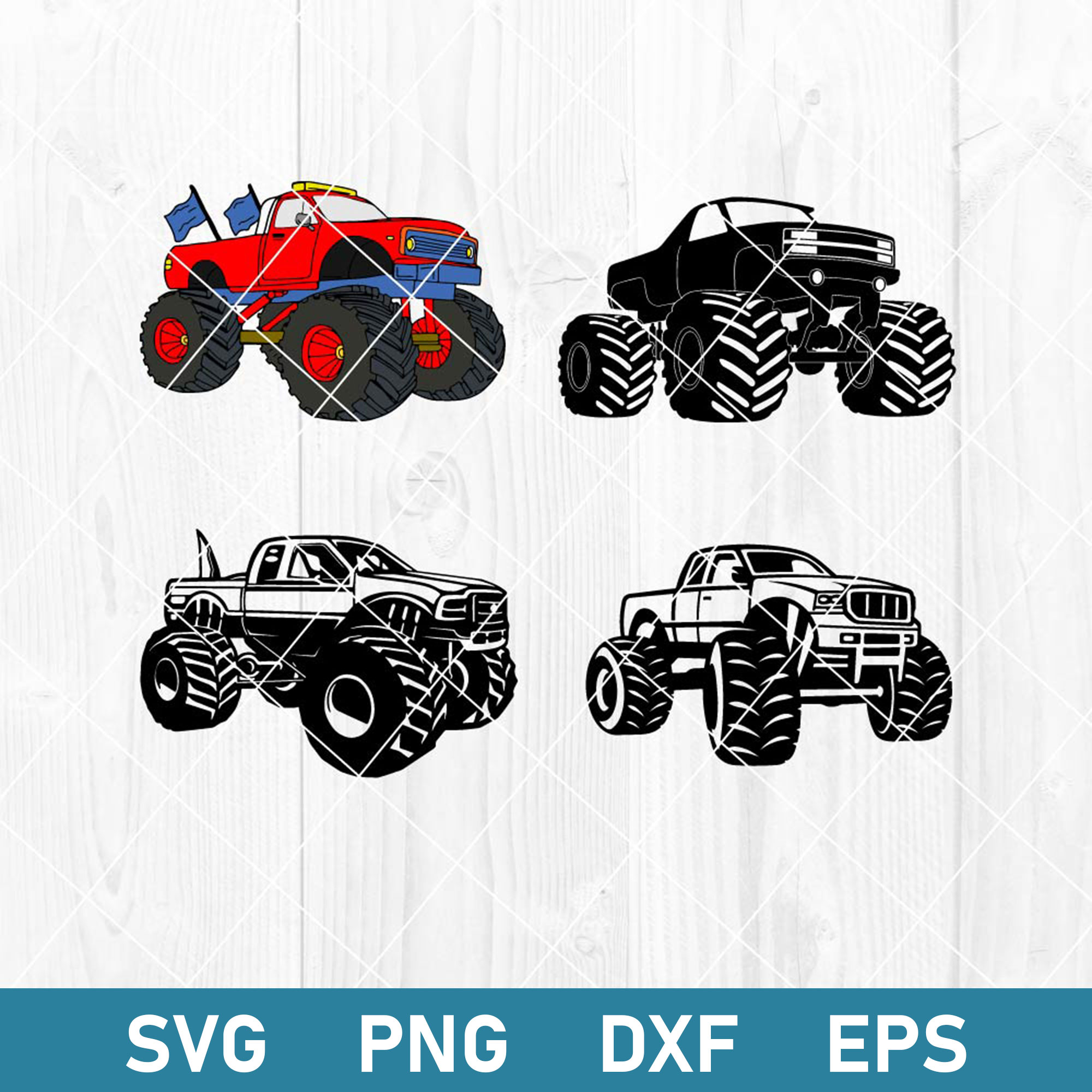 Monster Truck Bundle Svg, Monster Truck Svg, Truck Svg, Car | Inspire ...