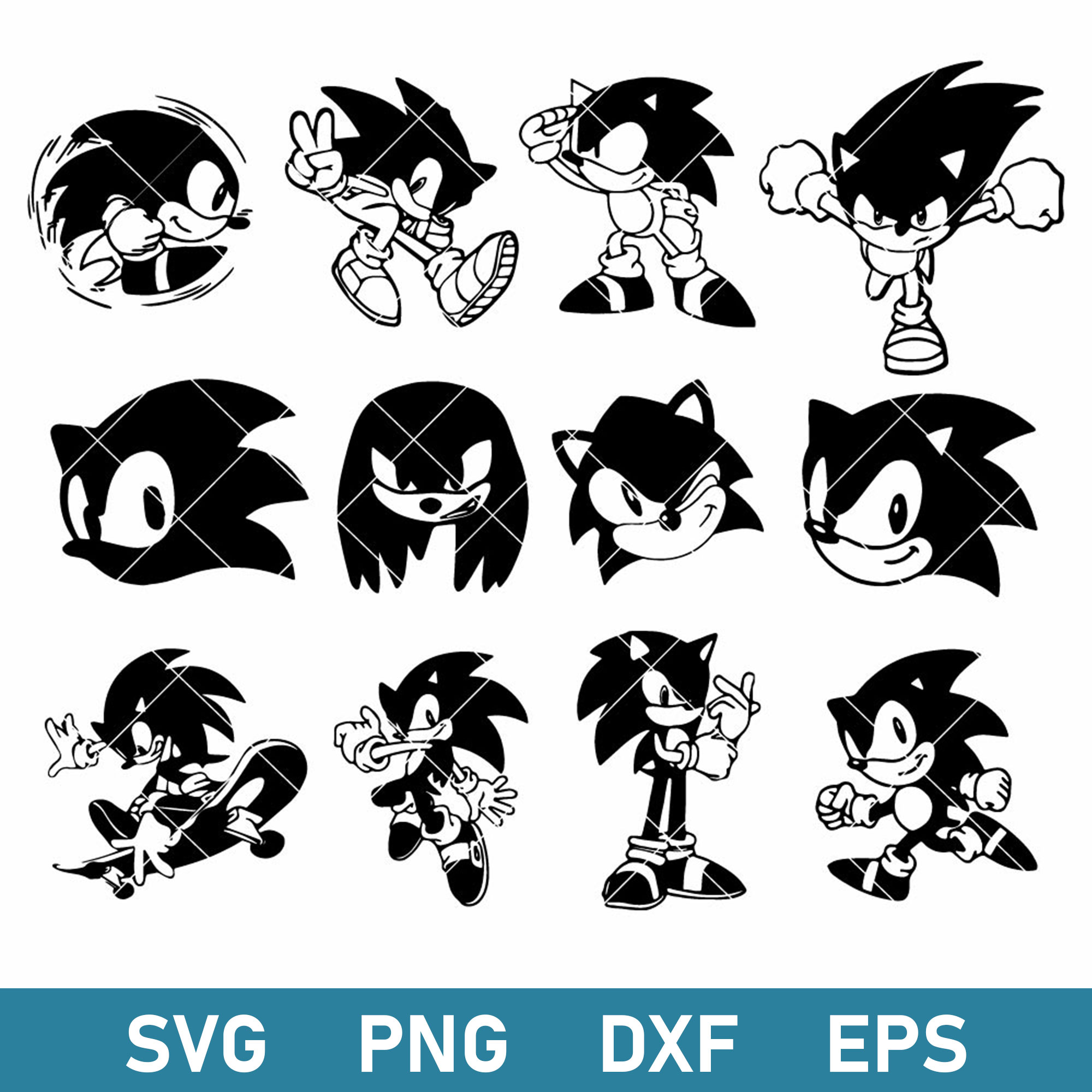 Sonic Bundle Svg, Sonic Svg, The Hedgehog Svg, Cartoon Svg, | Inspire ...