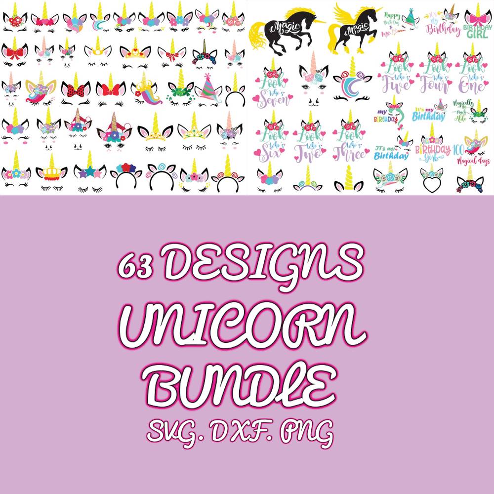 Unicorn Bundle Svg, Unicorn Face Svg, Unicorn Svg, Unicorn Q | Inspire ...