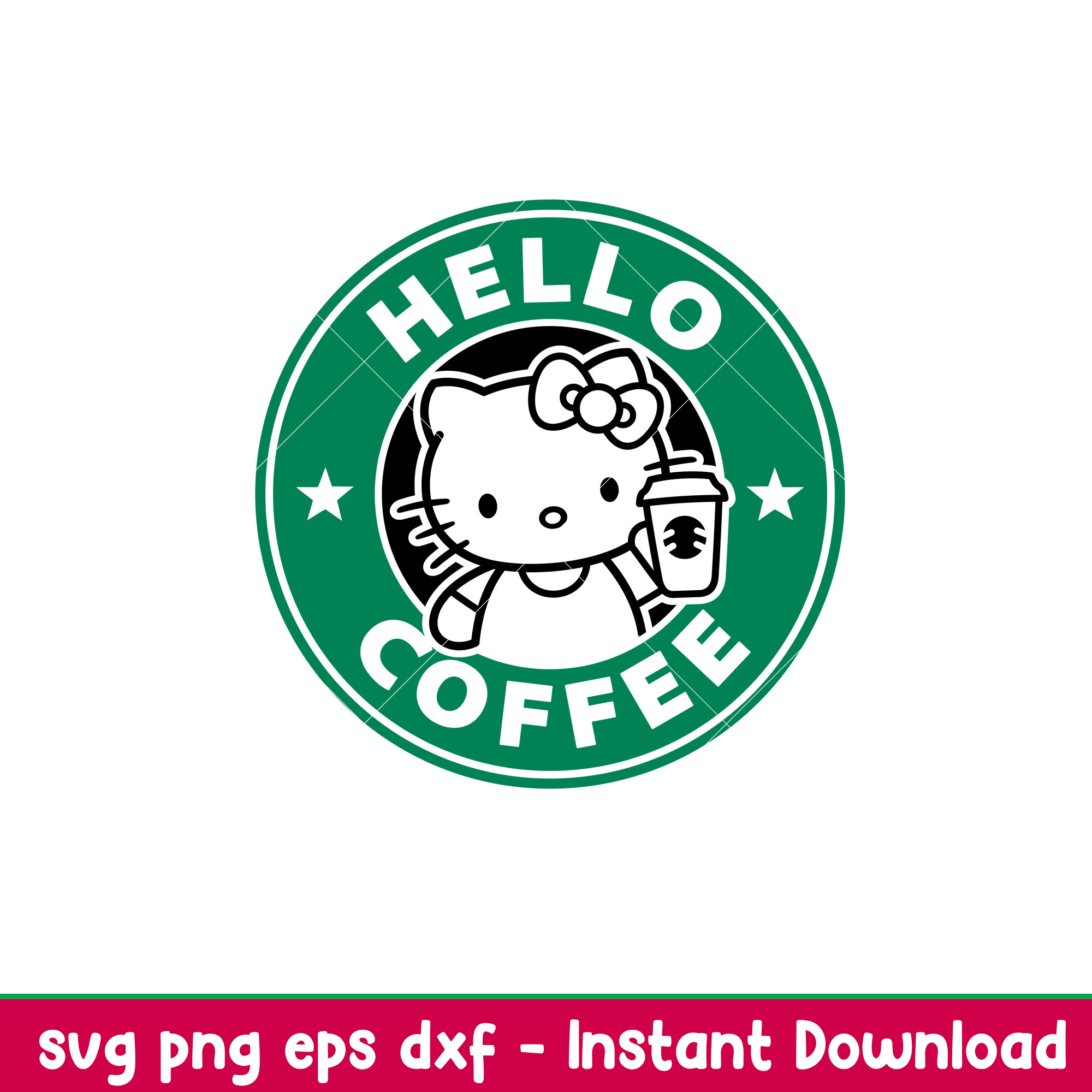 Hello Coffee, Hello Kitty Coffee Svg, Starbucks Coffee Ring | Inspire ...