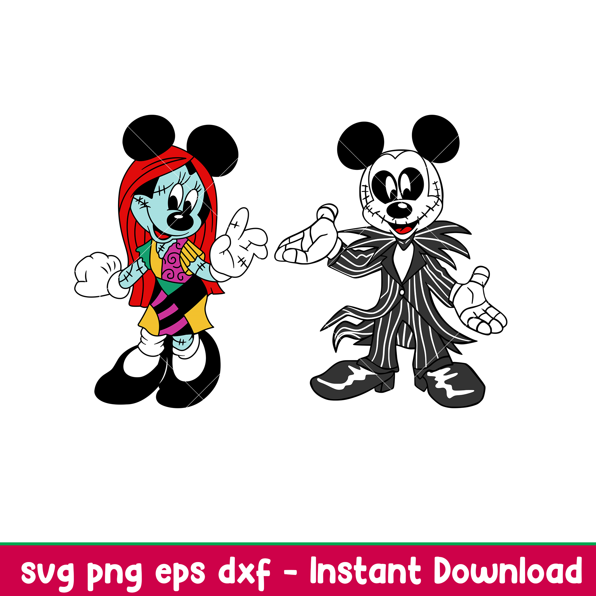 Jack and Sally Ears Bundle, Jack and Sally Mickey _ Minnie B | Inspire ...