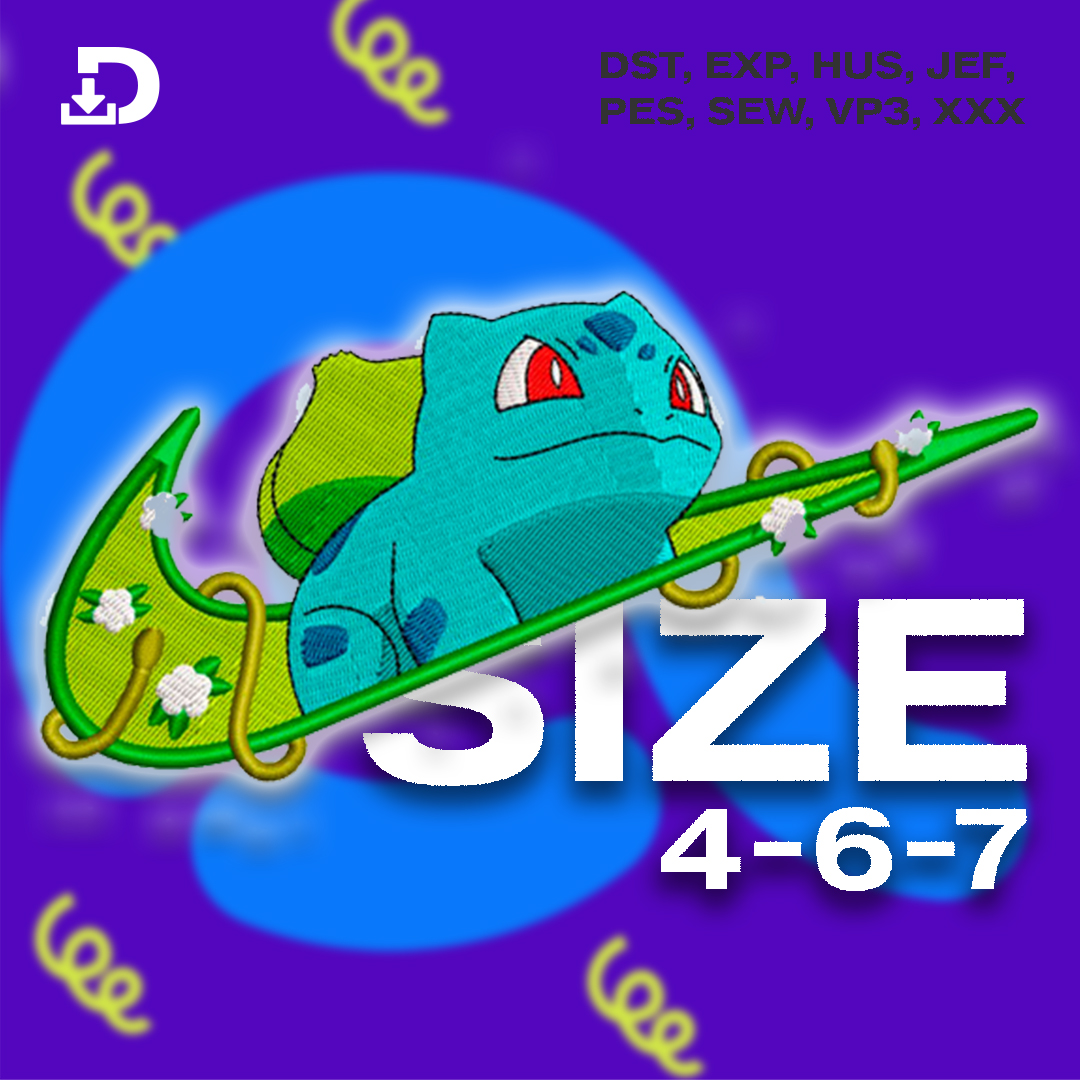 Bulbasaur POKEMON Nike Embroidery Design,nike logo Embroider | Inspire ...