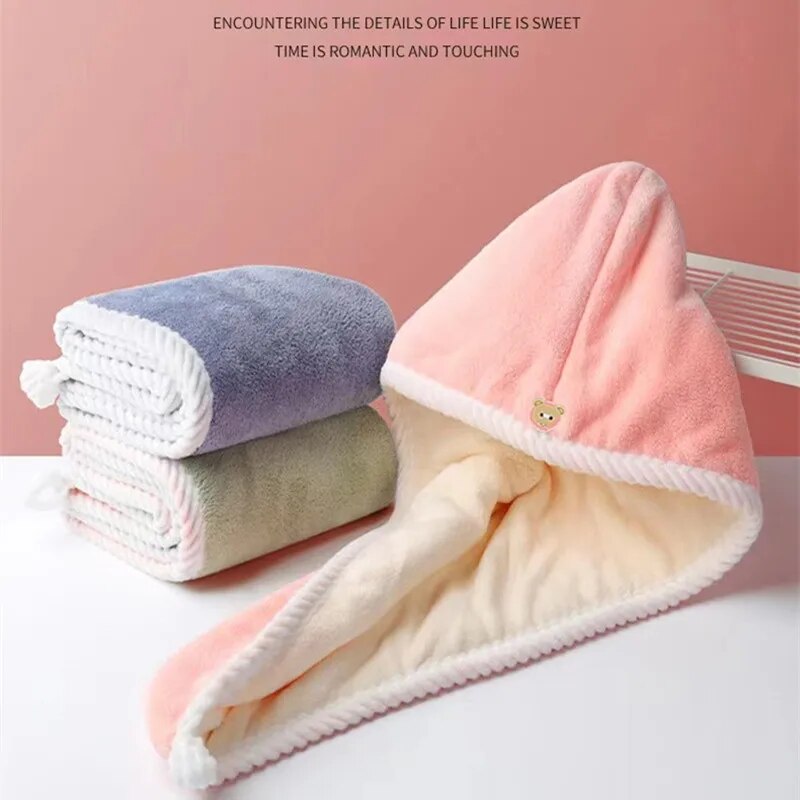 Double Thick Dry Hair Towel, Quick Drying Bath Hat | Inspire Uplift