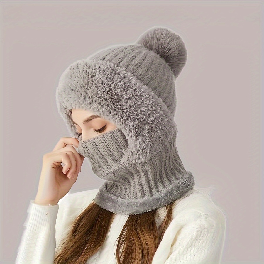 Winter Hat with Ear Flaps Beanie Scarf Mask Set, Warm & Wind | Inspire ...
