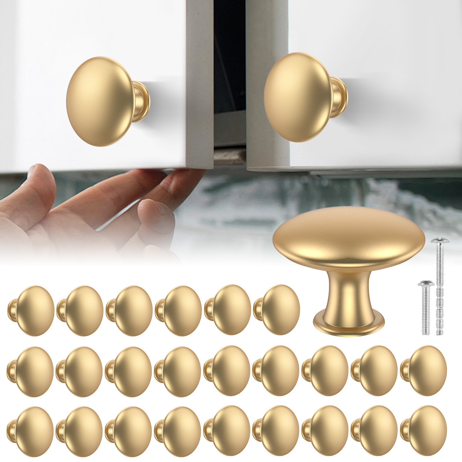 Drawer Knob Set, Gold Zinc Alloy, Rustproof Cabinet Handles | Inspire ...
