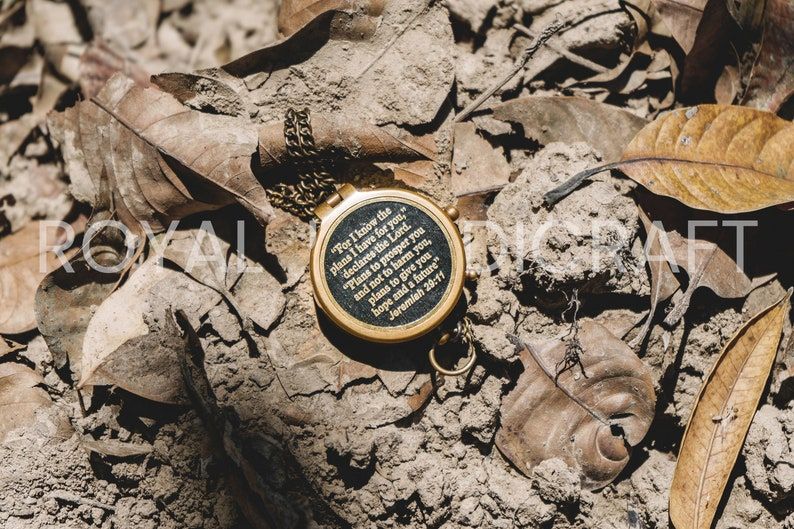 Vintage Brass Nautical Compass with Inspirational Engraving | Inspire ...