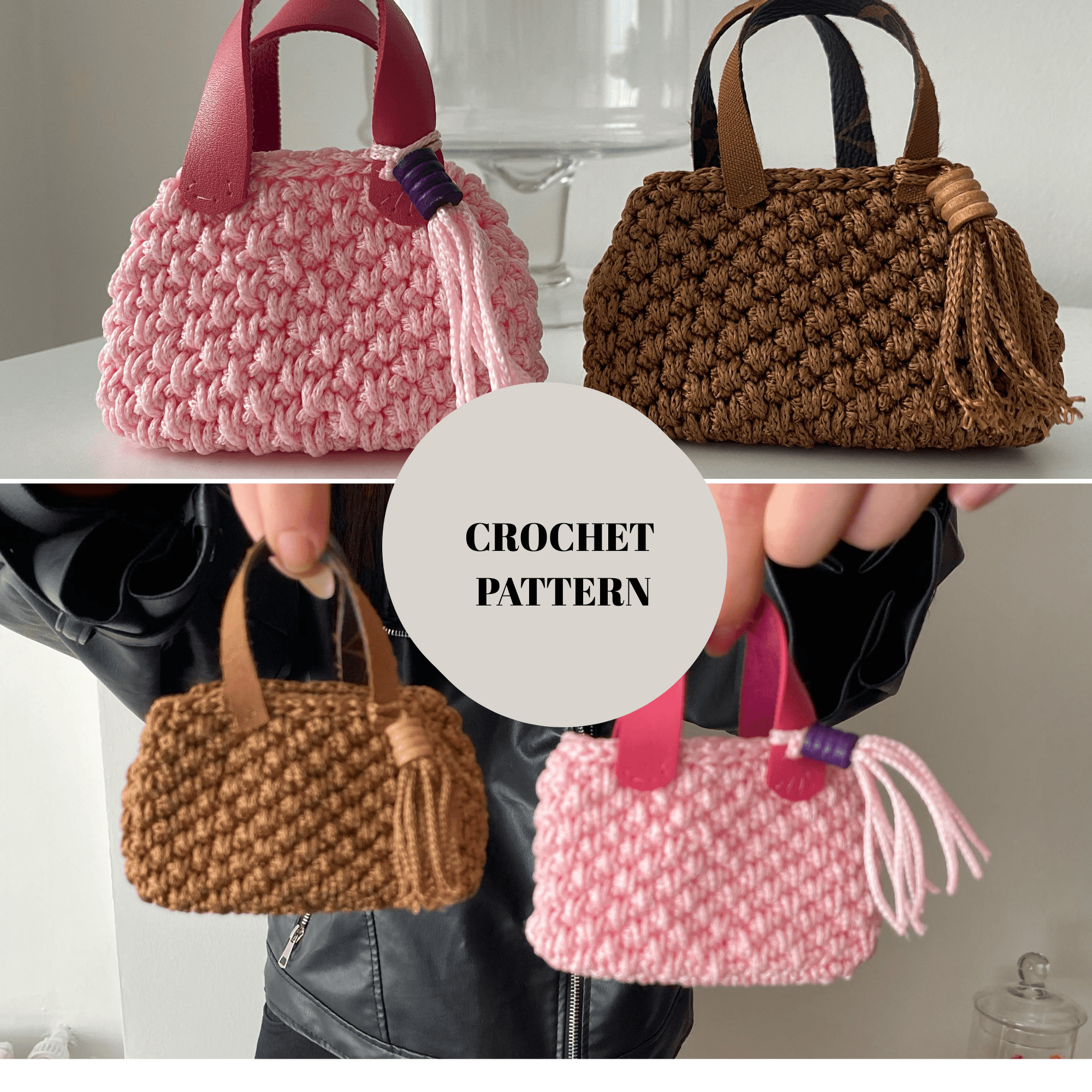 Mini Crochet Bag Pattern with Video | Easy DIY Purse Tutoria | Inspire ...
