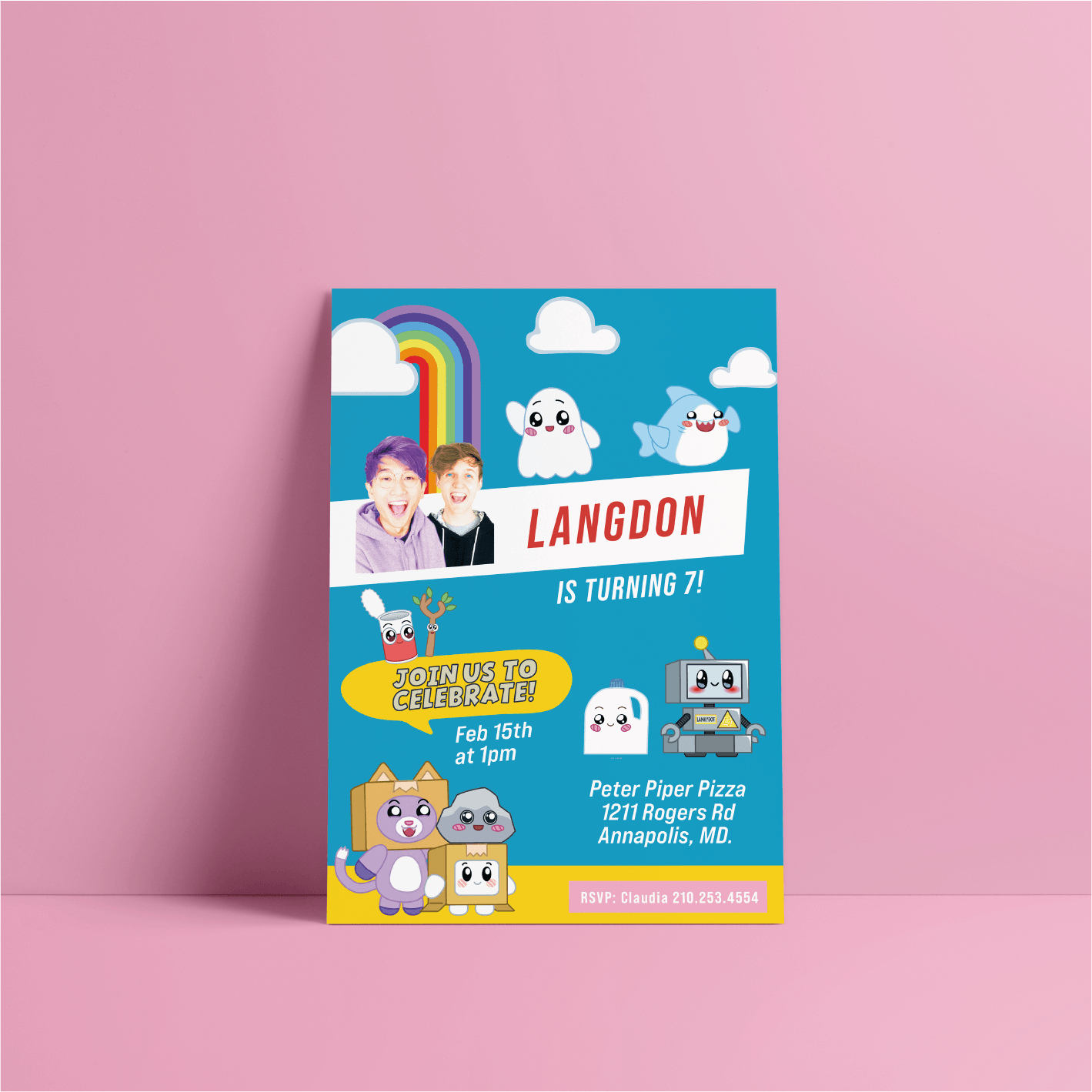 LankyBox Birthday Invitation - Justin & Adam Party Printable | Inspire ...