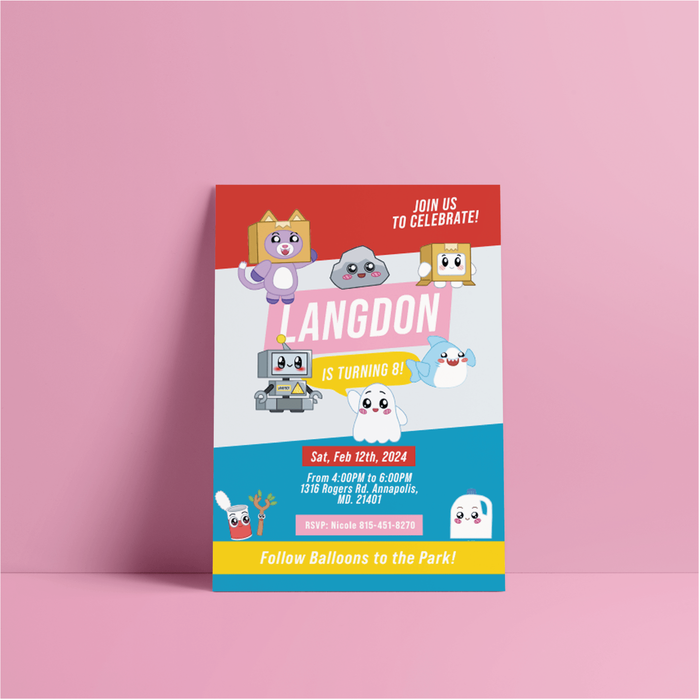 LankyBox Party Invitation - Printable LankyBox Birthday Invi | Inspire ...