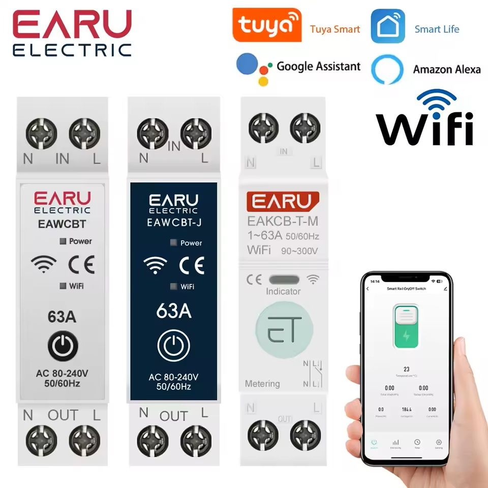 WiFi Smart Circuit Breaker – 1P+N 63A with Energy Monitoring | Inspire ...