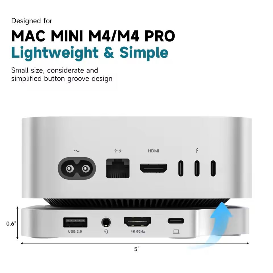 Mac Mini Dock Stand with SSD Enclosure and USB C Hub for Mac | Inspire ...