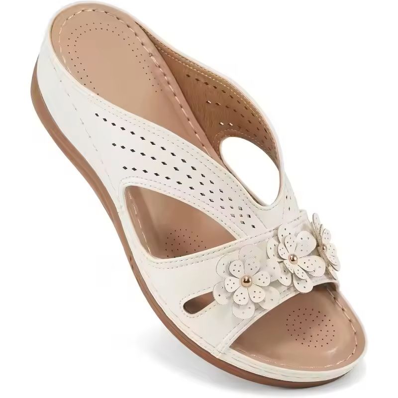 Women's Hollow Flower Wedge Sandals – Comfortable, Non-Slip | Inspire ...
