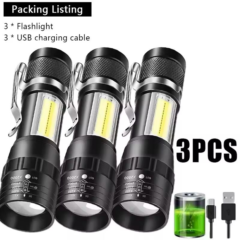 Rechargeable Mini LED Flashlight with Zoom and Waterproof De | Inspire ...