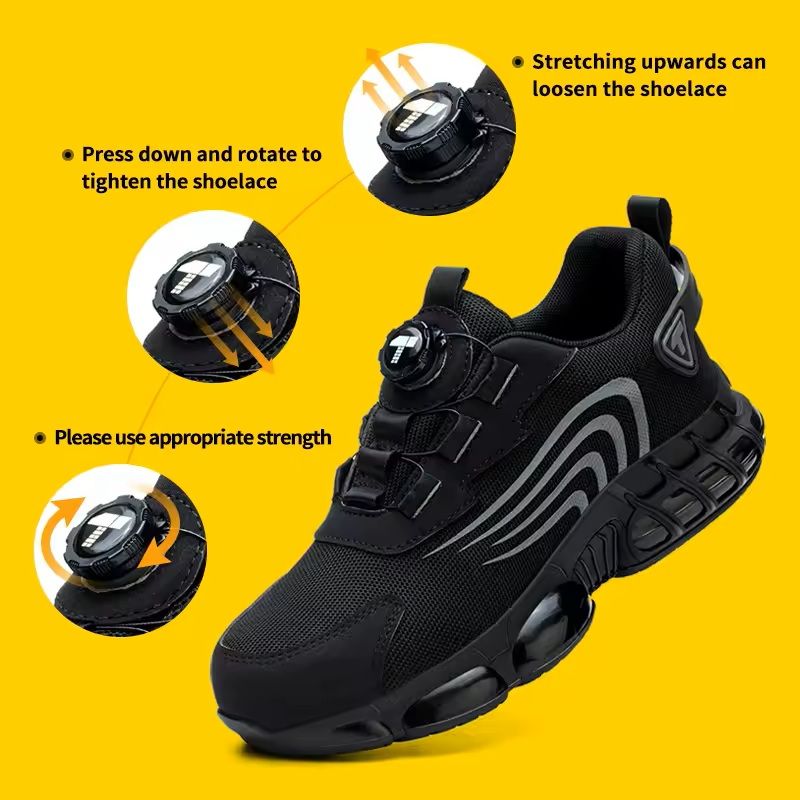 Mens Anti Impact Safety Shoes with Steel Toe and Rotary Lock | Inspire ...