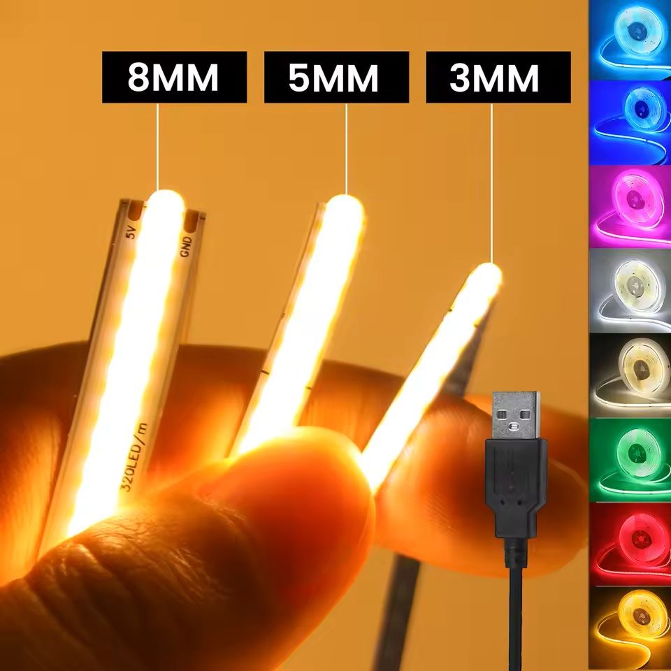 USB Powered COB LED Strip Light For TV Backlight And Room De | Inspire ...