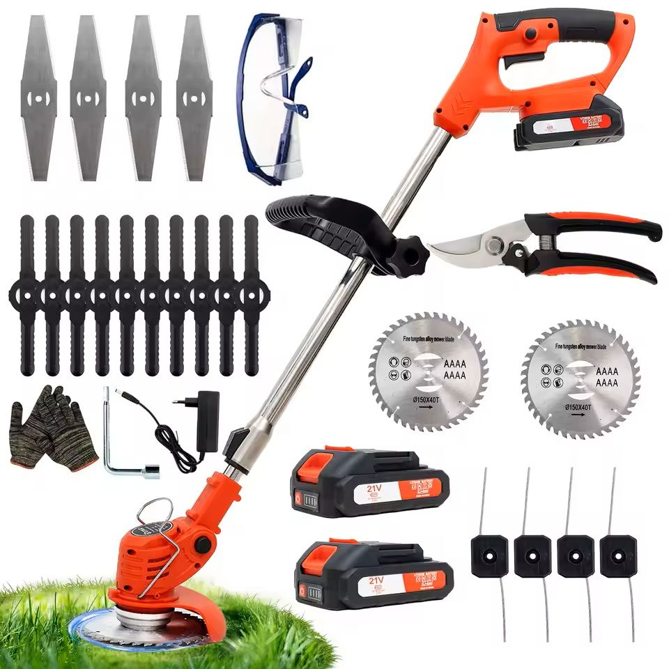 Cordless String Grass Trimmer with Blades and Two Batteries | Inspire ...