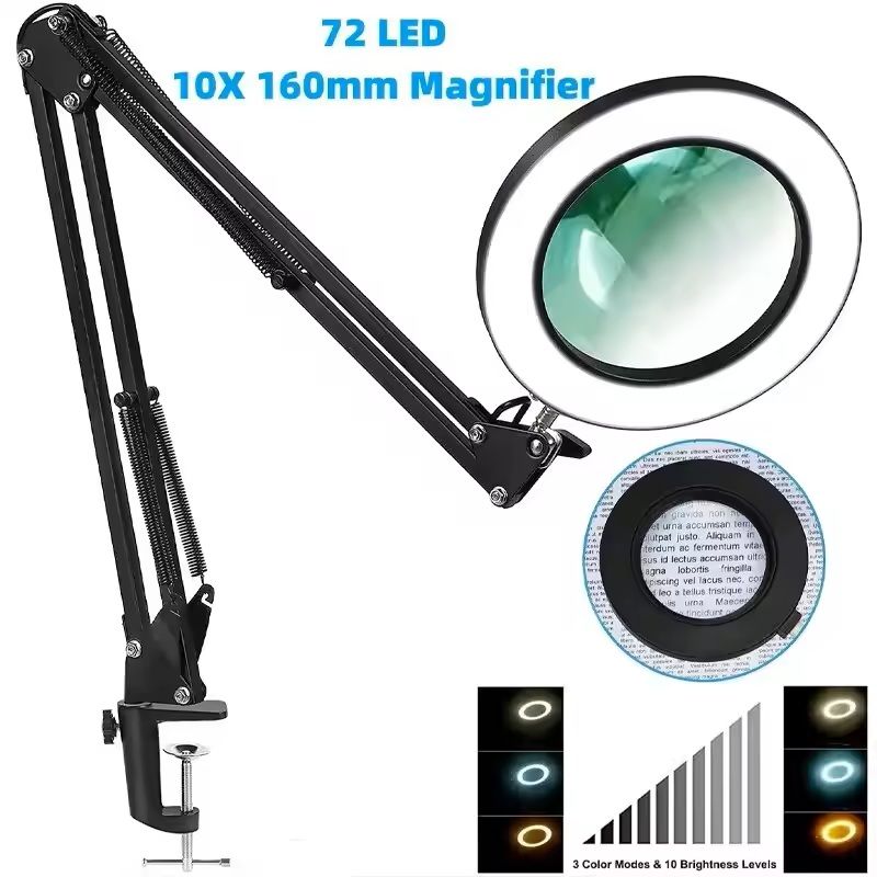 LED Magnifying Glass Table Lamp with Adjustable Light and 8X | Inspire ...