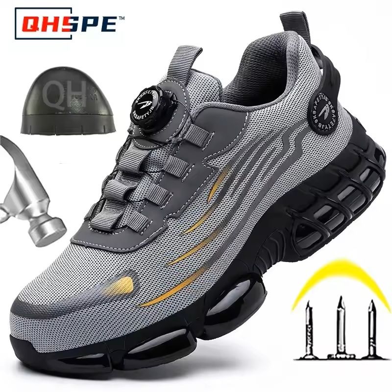Men's Rotating Button Safety Shoes with Steel Toe Protection | Inspire ...