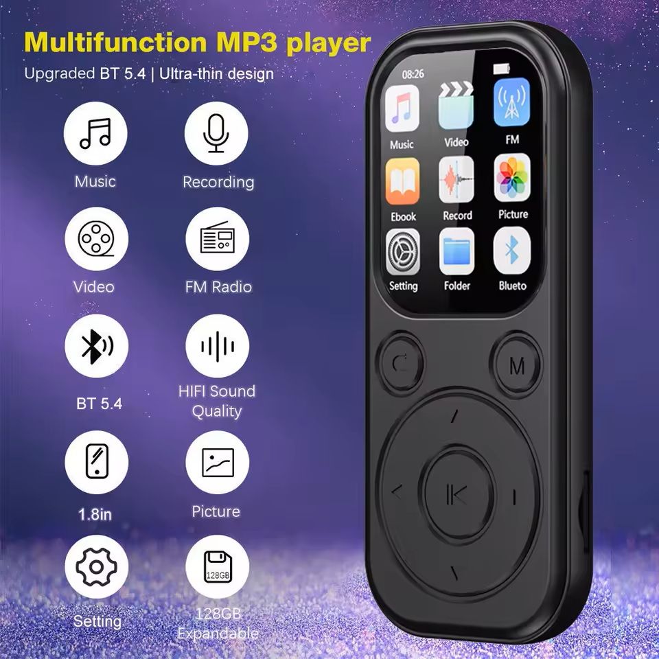 Slim Bluetooth MP3 Music Player with FM Radio and eBook Supp | Inspire ...
