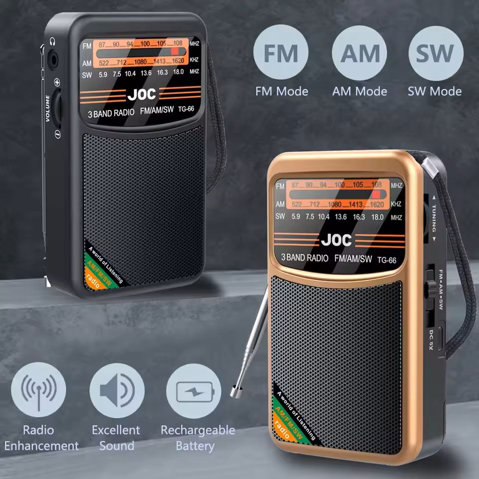 3-Band Rechargeable Pocket Radio with AM FM SW and Earphone | Inspire ...